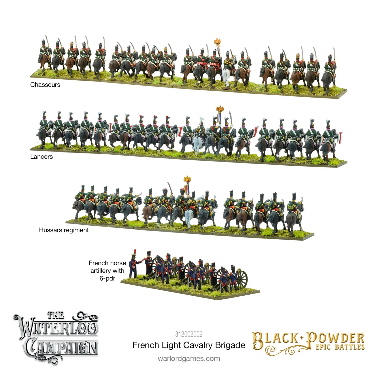 Black Powder Epic Battles: Waterloo - French Light Cavalry Brigade – Dark Castle Terrain