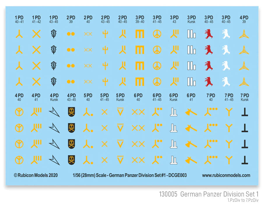 Rubicon Models - German Panzer Divisions Decals - Set 1 – Dark Castle ...