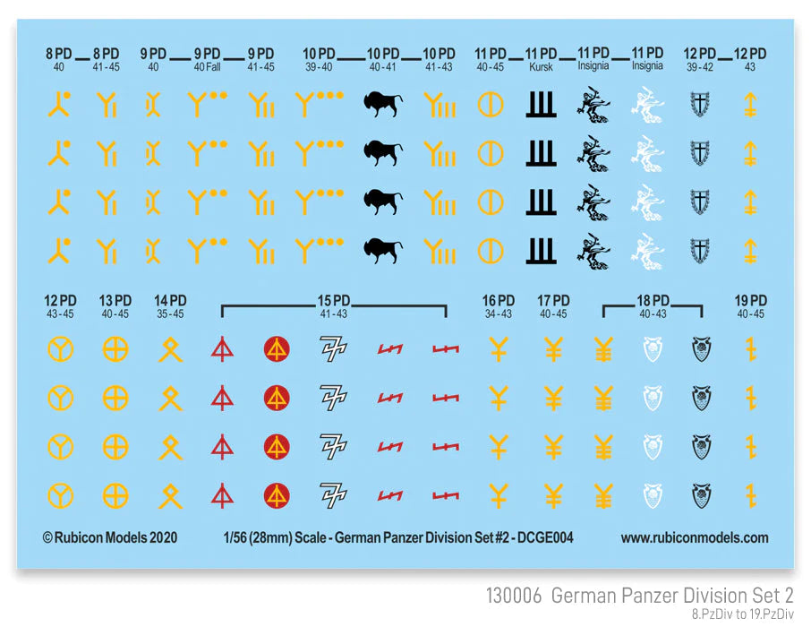 Rubicon Models - German Panzer Divisions Decals - Set 2 – Dark Castle ...