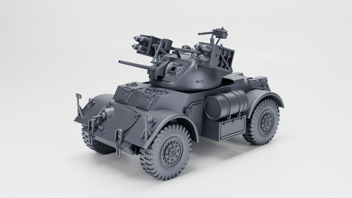 WW2 Staghound Mk.I with Landmattress (8 Rockets) – Dark Castle Terrain