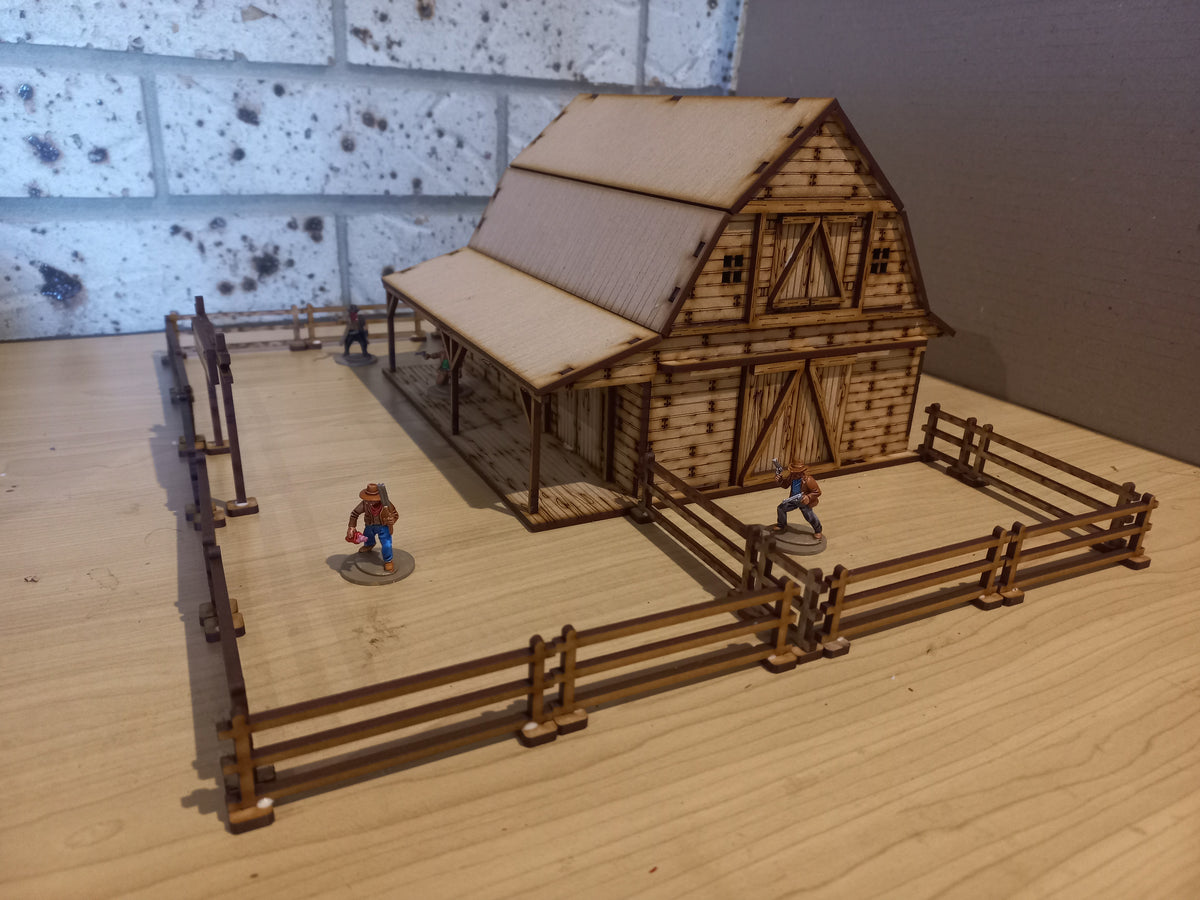 Wild West Ranch Barn 28mm Scale – Dark Castle Terrain