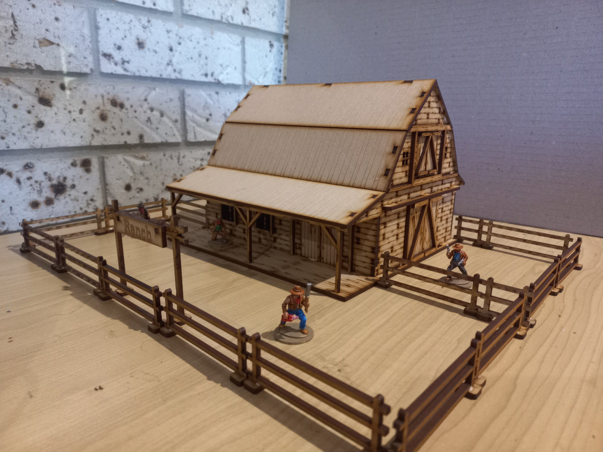 Wild West Ranch Barn 28mm Scale – Dark Castle Terrain