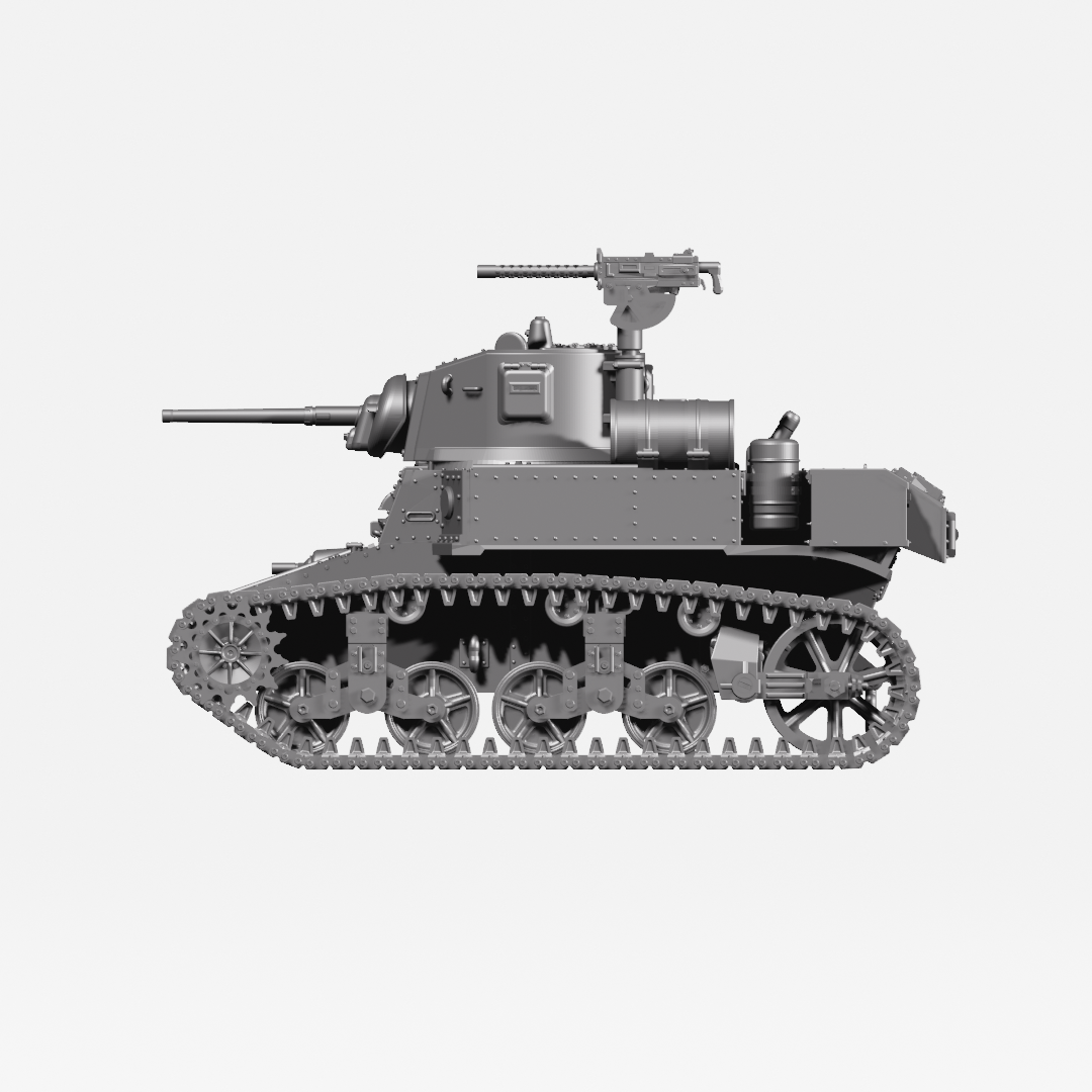 WW2 M3A1 Stuart with hull-mounted flamethrower – Dark Castle Terrain