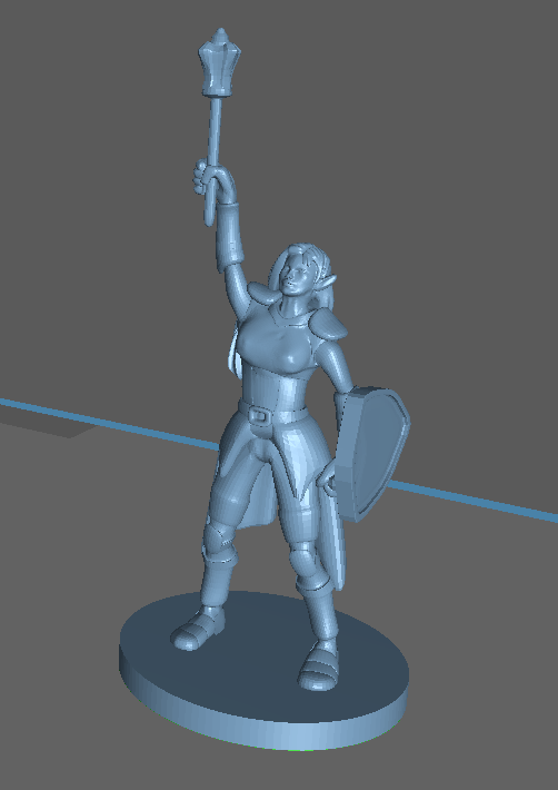 Adventurer: Elven Female Light Cleric with Mace – Dark Castle Terrain