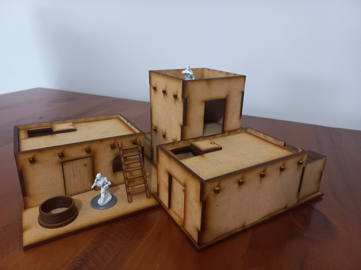 Adobe Set 1 28mm Scale – Dark Castle Terrain