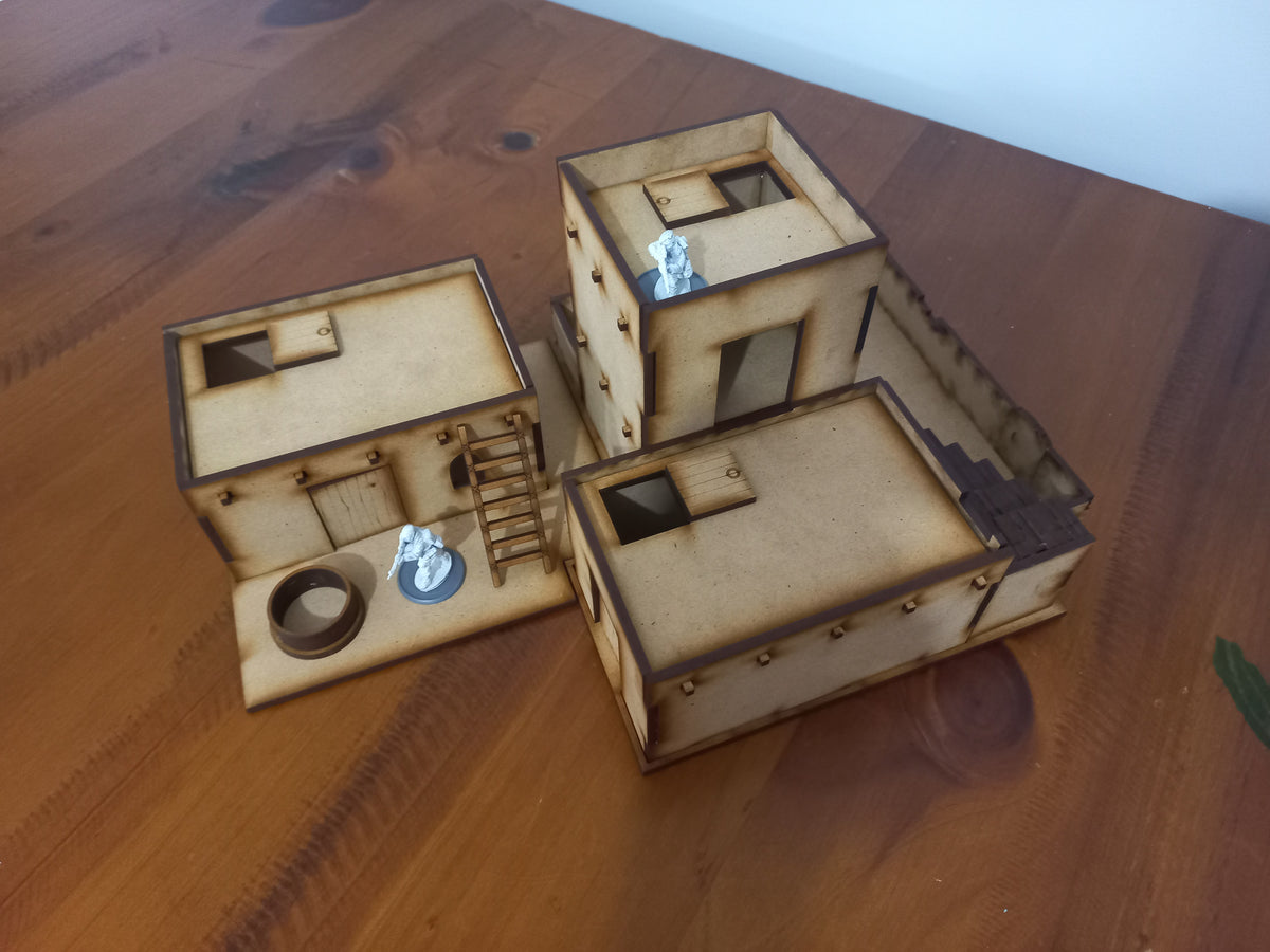 Adobe Set 1 28mm Scale – Dark Castle Terrain