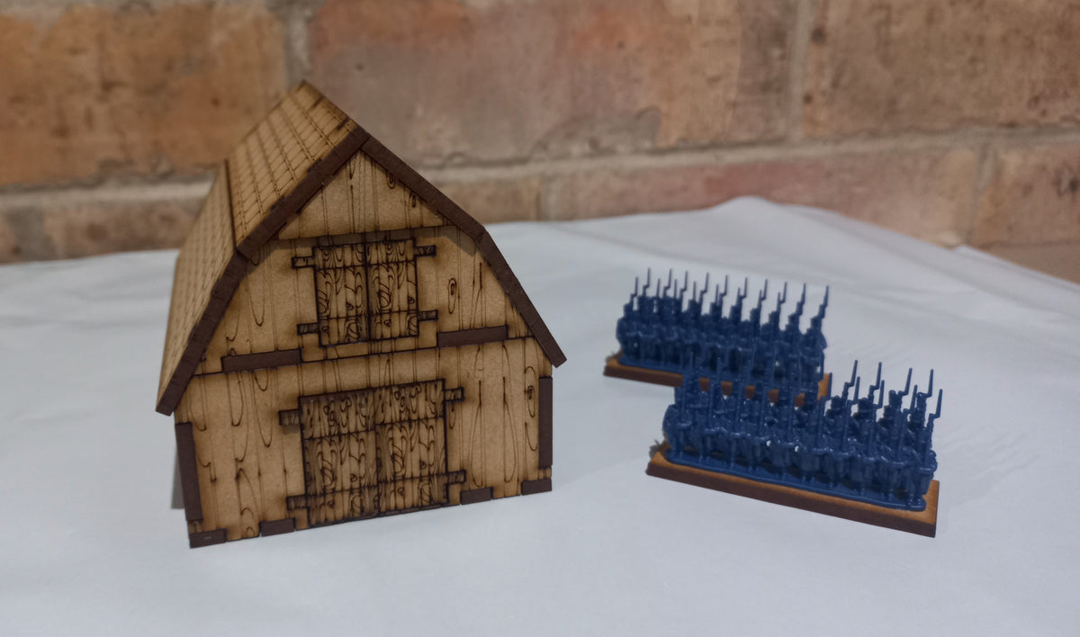 Civil War Woodern Barn 15mm Scale – Dark Castle Terrain