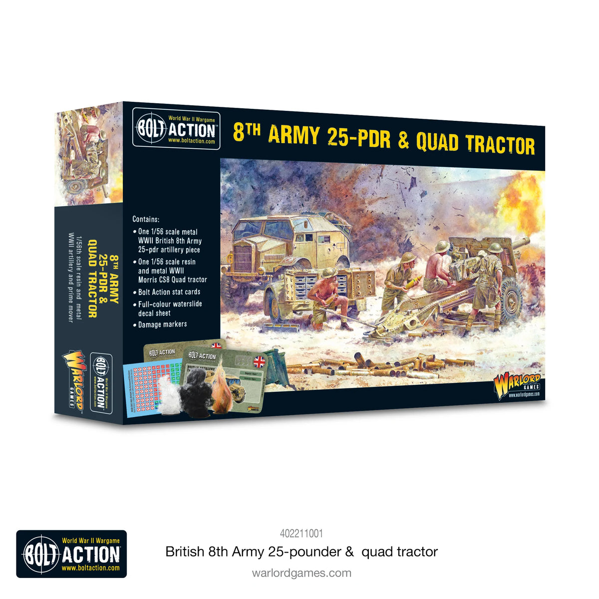 Bolt Action 8th Army 25 Pounder Light Artillery, Quad & Limber – Dark ...